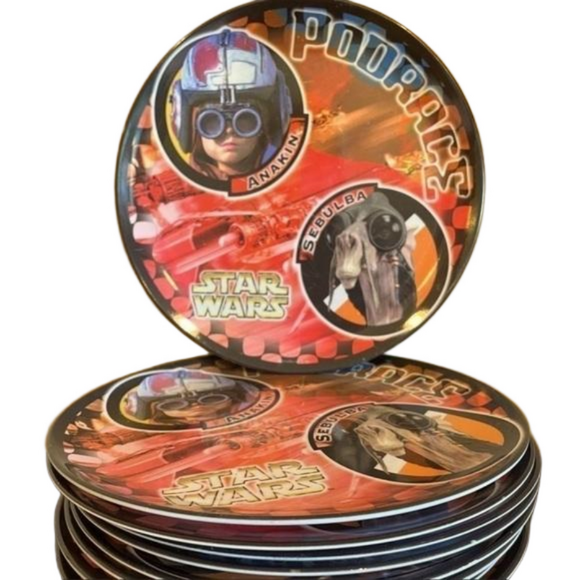 Zak | Dining | Vintage Star Wars Set Of Melamineplates Pod Race Anakin ...